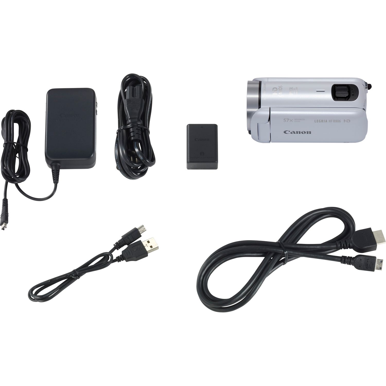 Canon LEGRIA HF R806 Compact Video Camcorder Camera HD 57x Zoom White ...