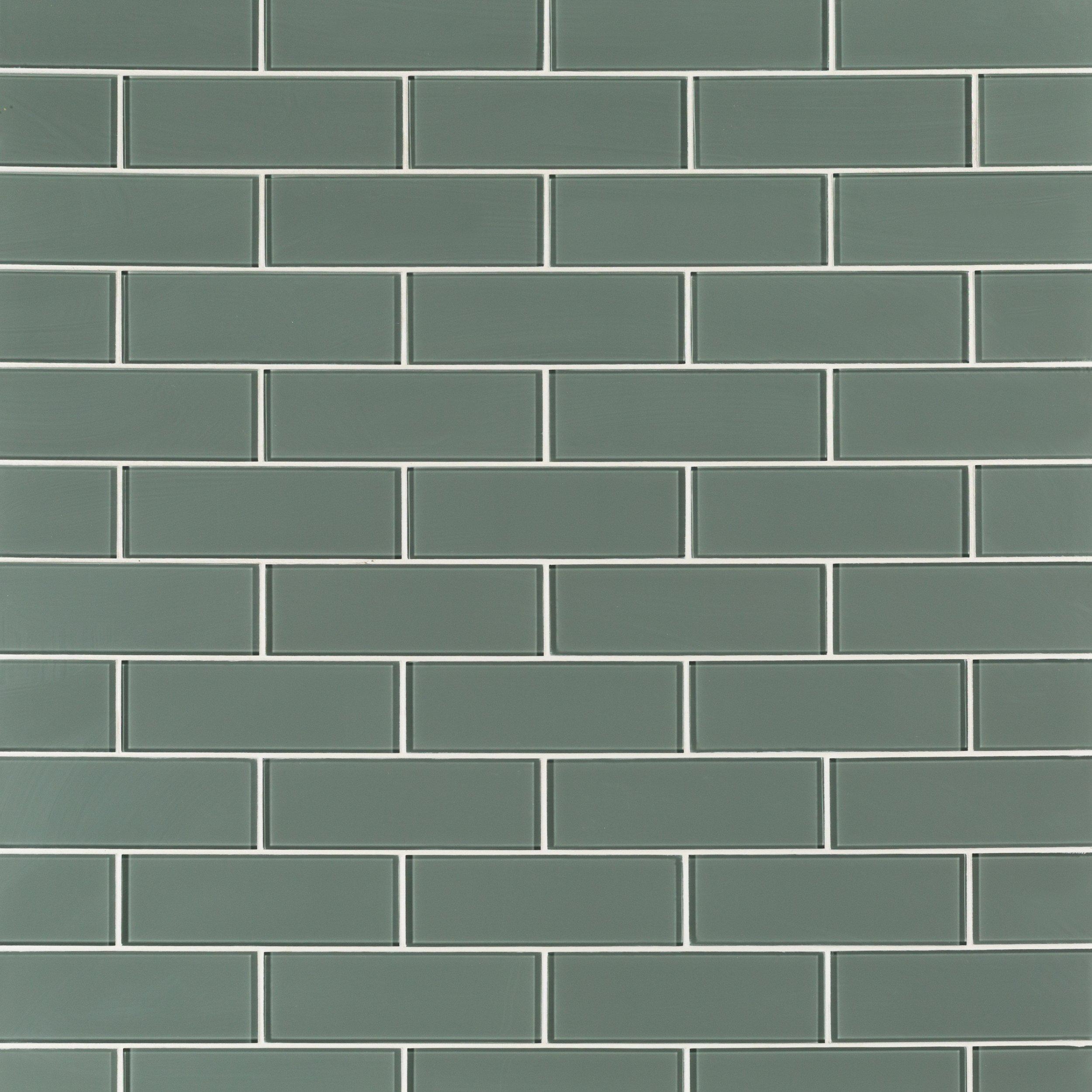 Pure Sage Glass Tile - 3in. x 9in. - 100086321 | Floor and Decor