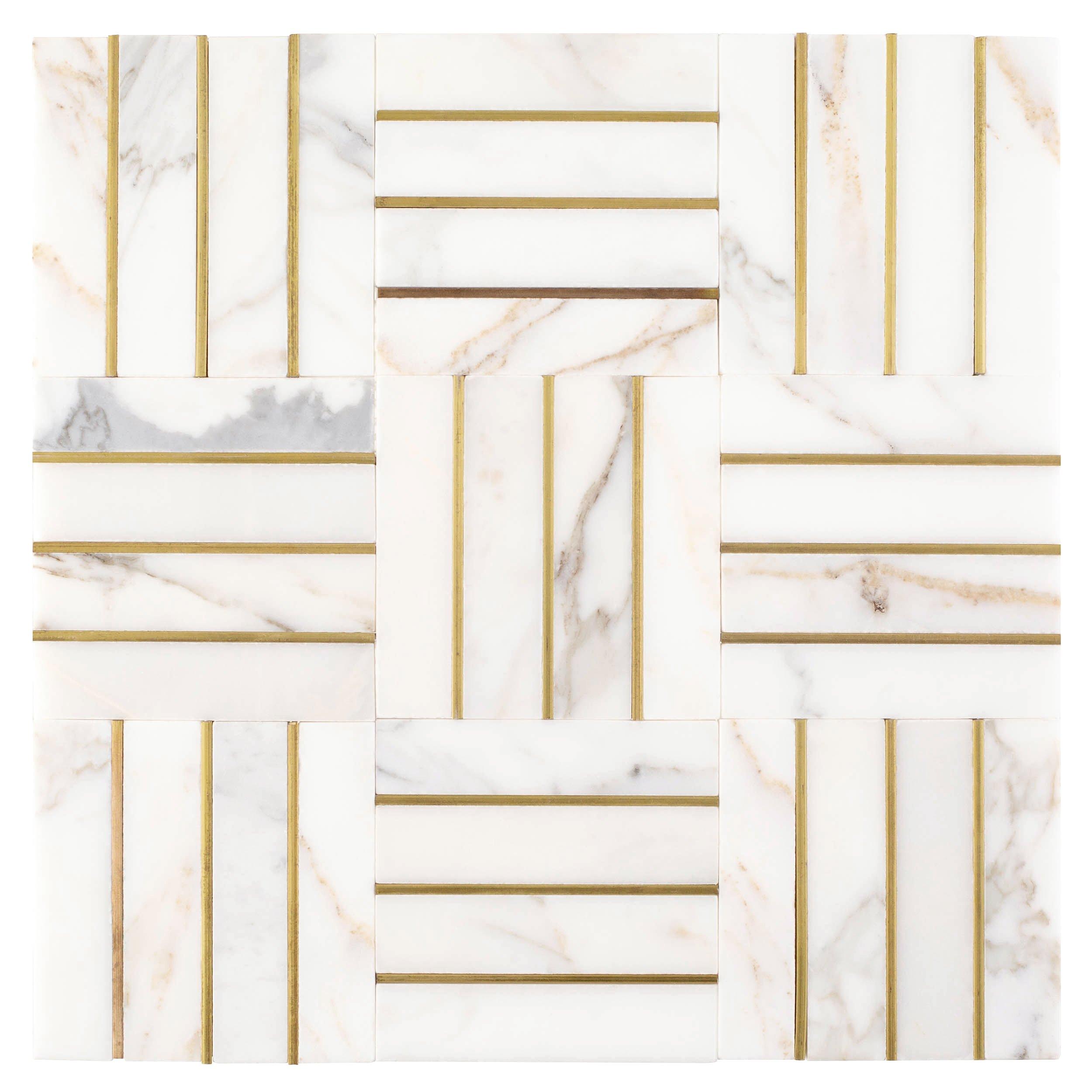 Carrara Thassos Hera Waterjet Marble Mosaic 14 X 17 100247998 Floor And Decor
